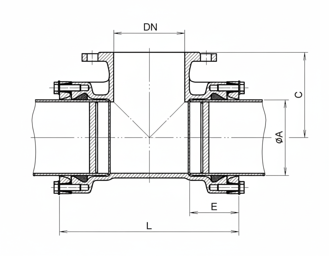 DOUBLE SOCKET TEE WITH FLANGED BRANCH - Future Maker Pipe Fittings